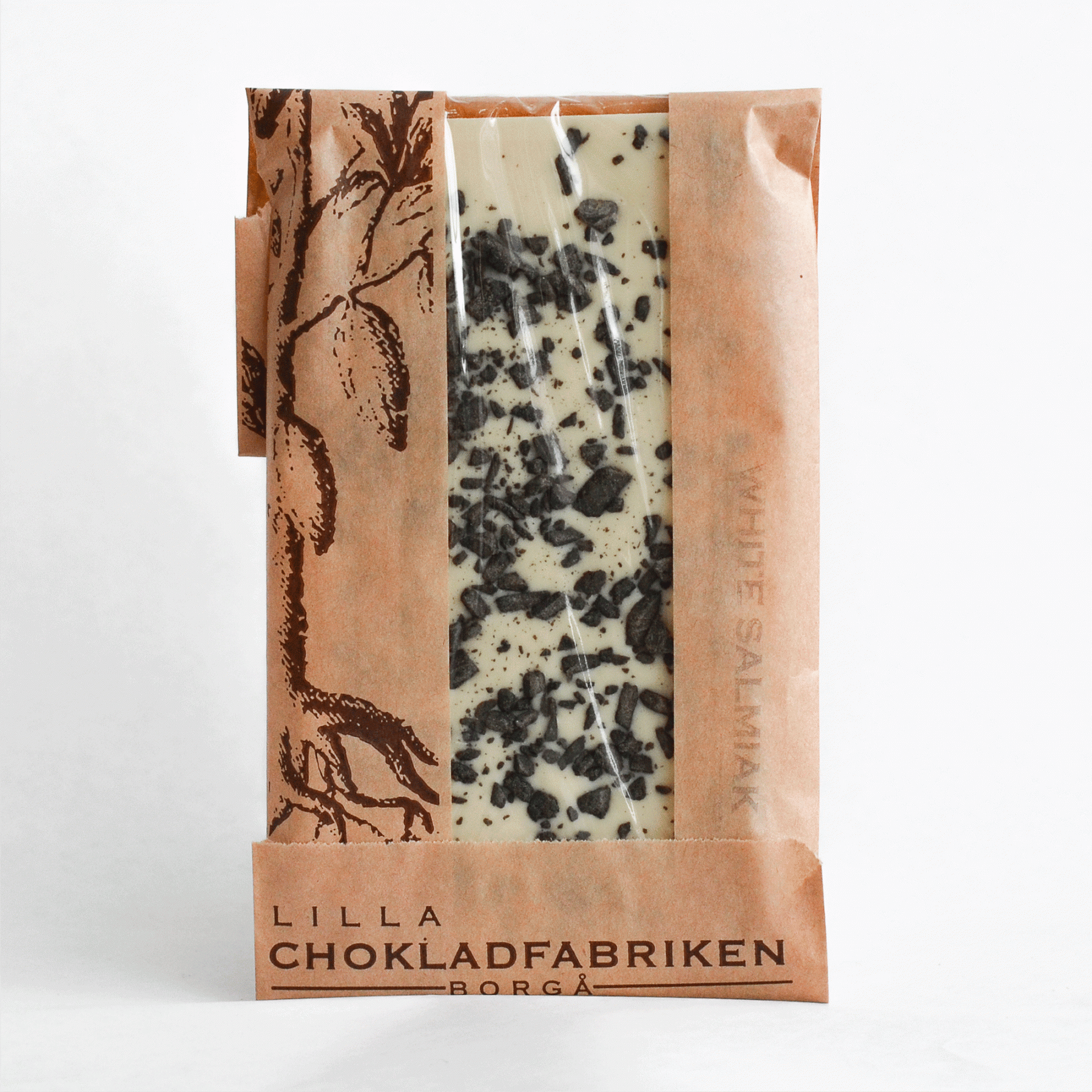 Salt licorice white chocolate bar | Pieni Suklaatehdas Porvoo